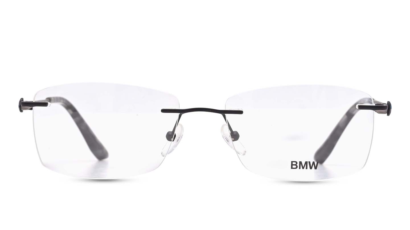 BMW Men Rectangle Matte Black Optical Frames | RivoliShop.com