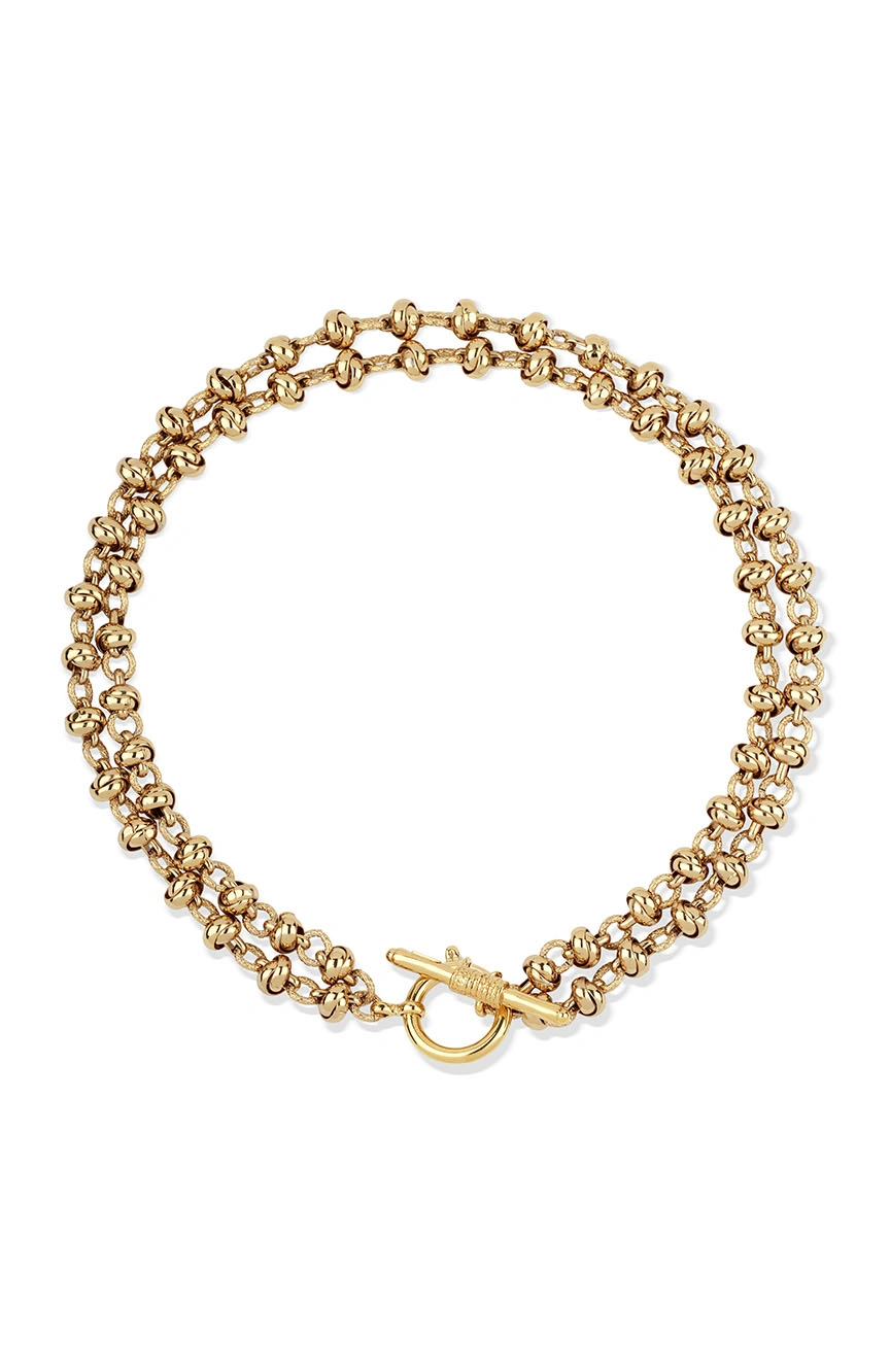 Gas Bijoux Double Row Interlaced Circle Chain Necklace | RivoliShop.com
