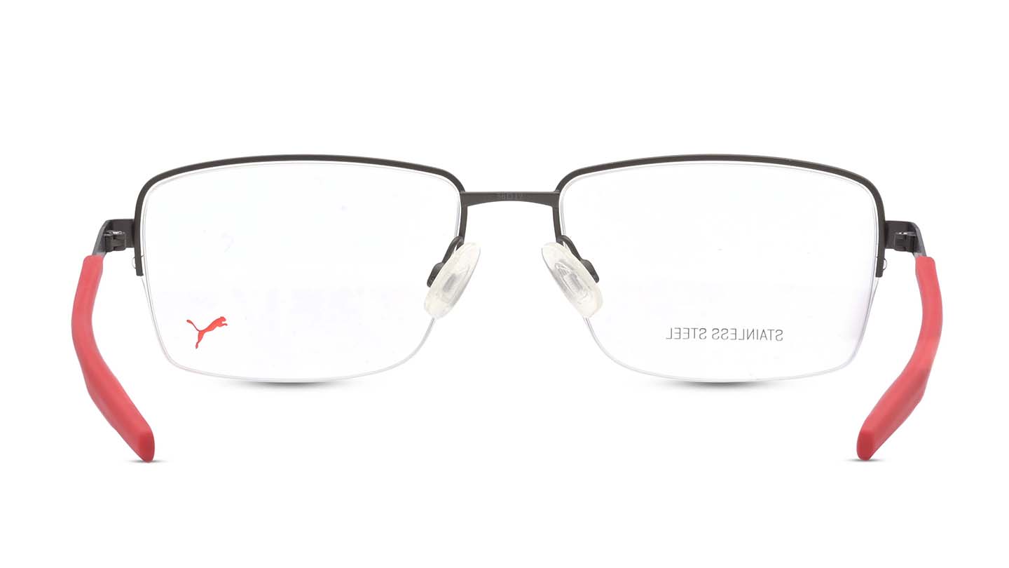 Puma Men Rectangular Square Ruthenium Optical Frame | RivoliShop.com