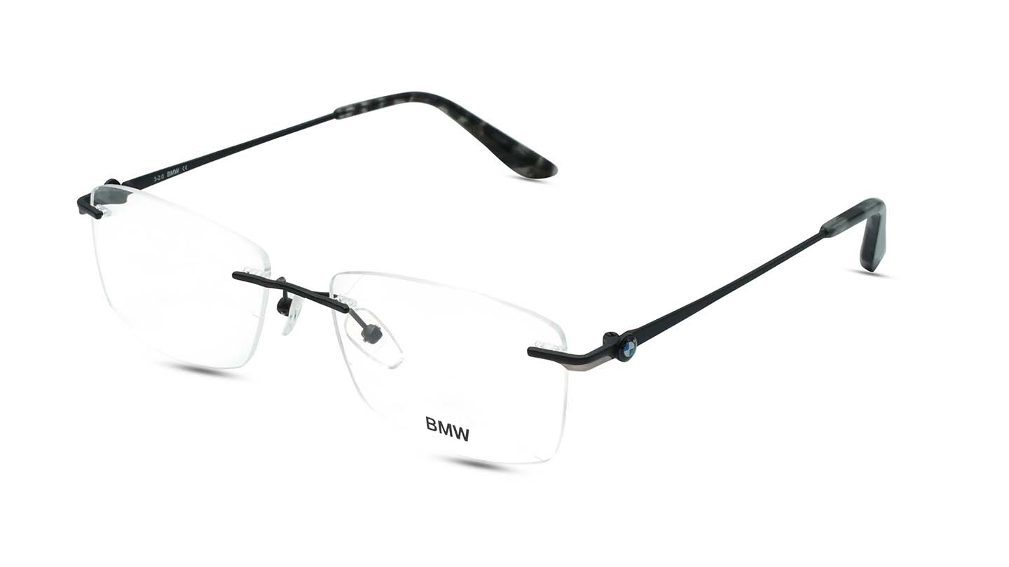 BMW Men Rectangle Matte Black Optical Frames | RivoliShop.com