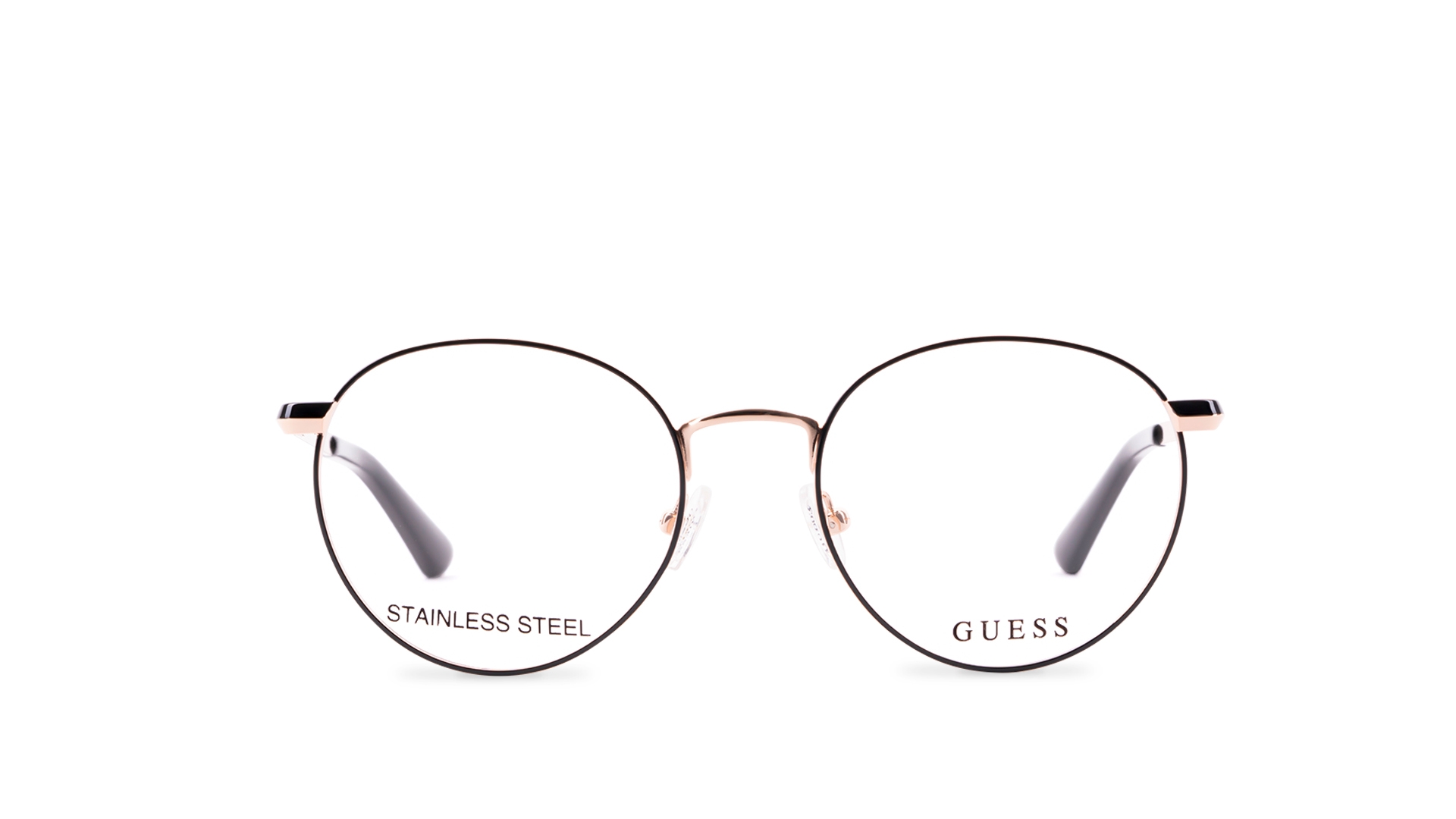 Guess Women Round Pale Gold Eyeglass | RivoliShop.com