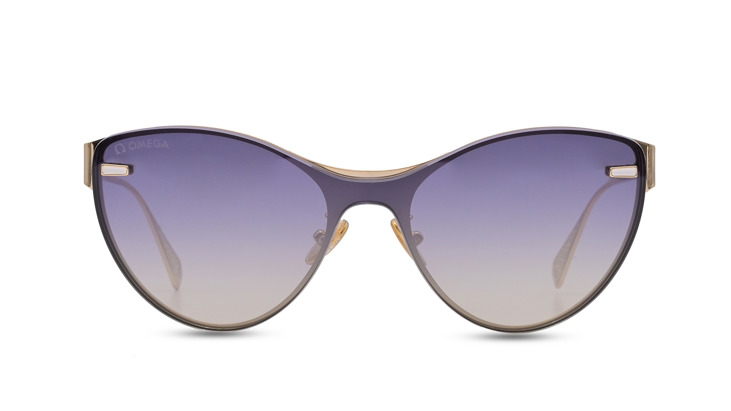 OMEGA Women Cat Eye Shiny Deep Gold Sunglass | RivoliShop.com