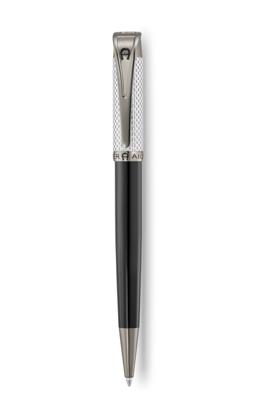 Aigner Metal Ballpoint Pen - Silver Carbon Fiber and Gun | RivoliShop.com