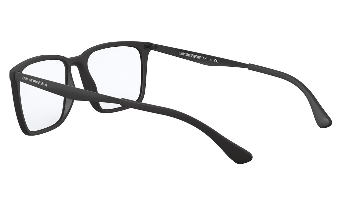 Emporio Armani Men Rectangle Matte Black Optical Frames | RivoliShop.com