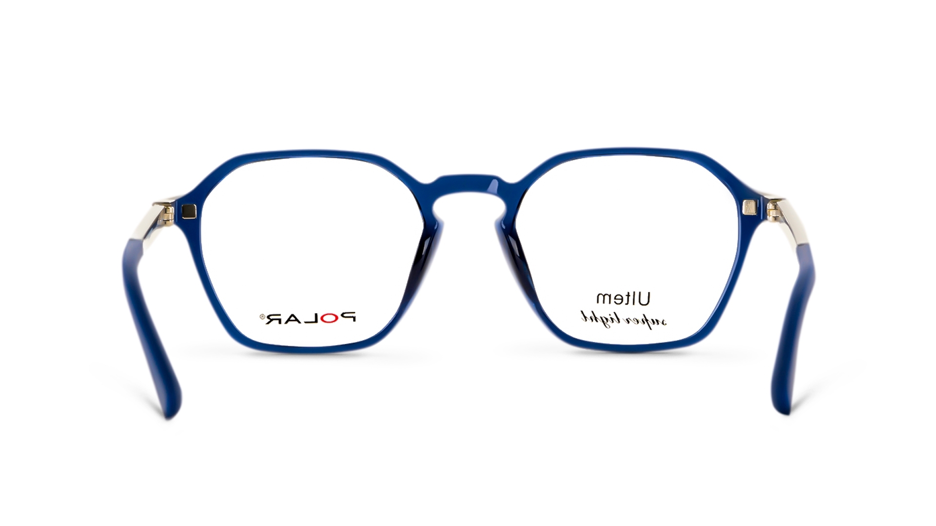 Polar Unisex Hexagonal Shiny Blue Eyeglass | RivoliShop.com