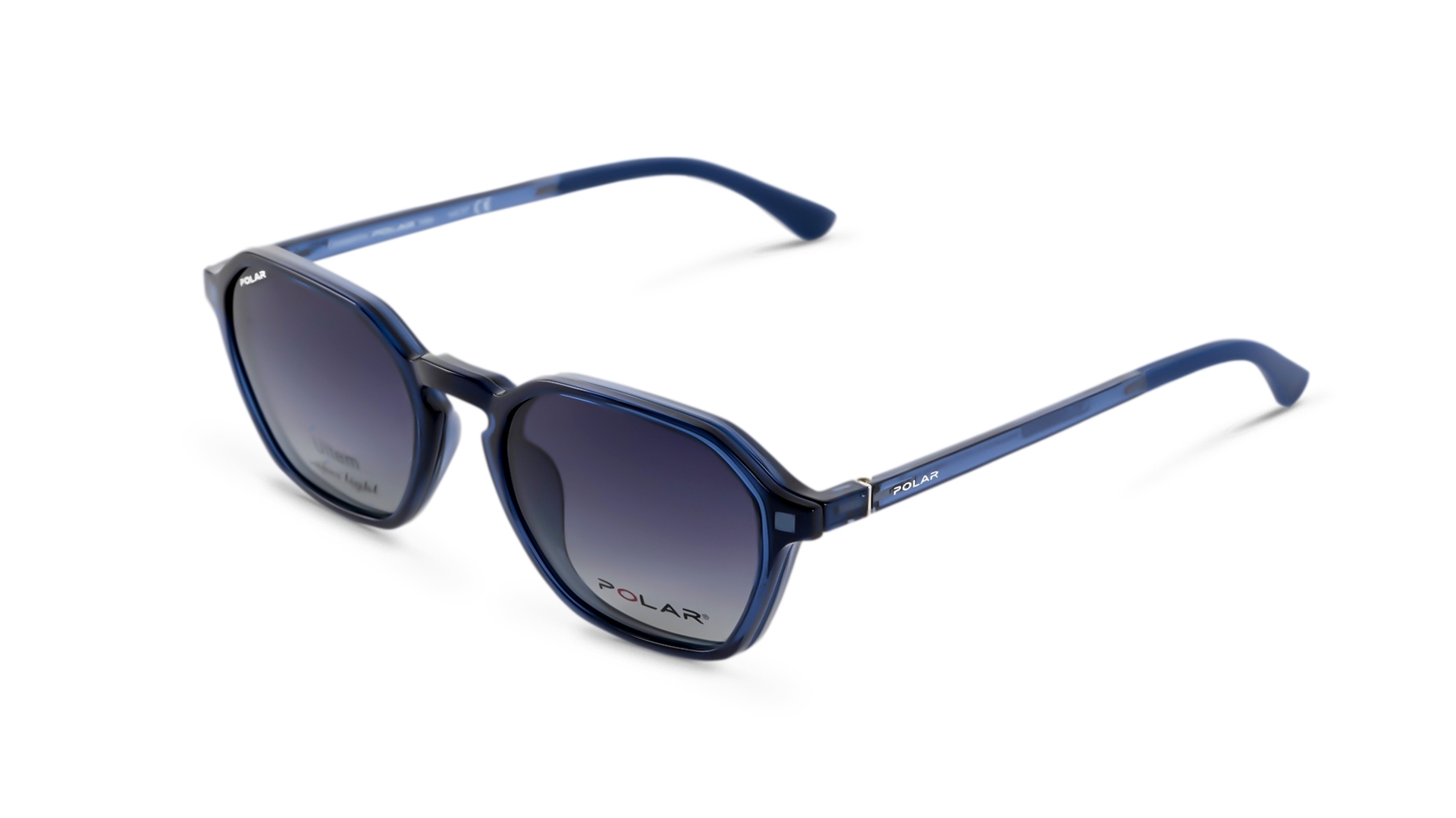 Polar Unisex Hexagonal Shiny Blue Eyeglass | RivoliShop.com