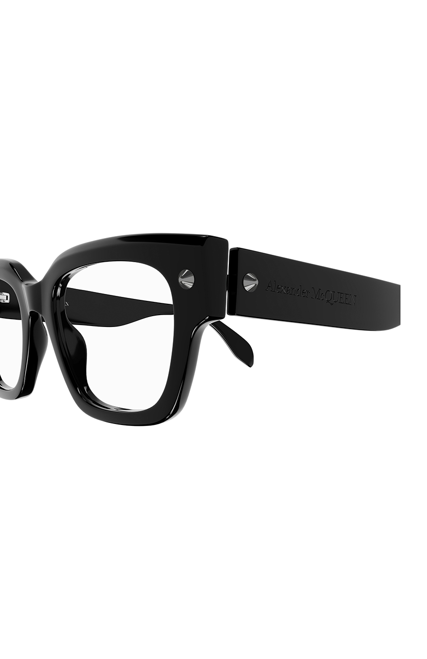 Alexander Mcqueen Men Rectangle Black Optical Frame | RivoliShop.com