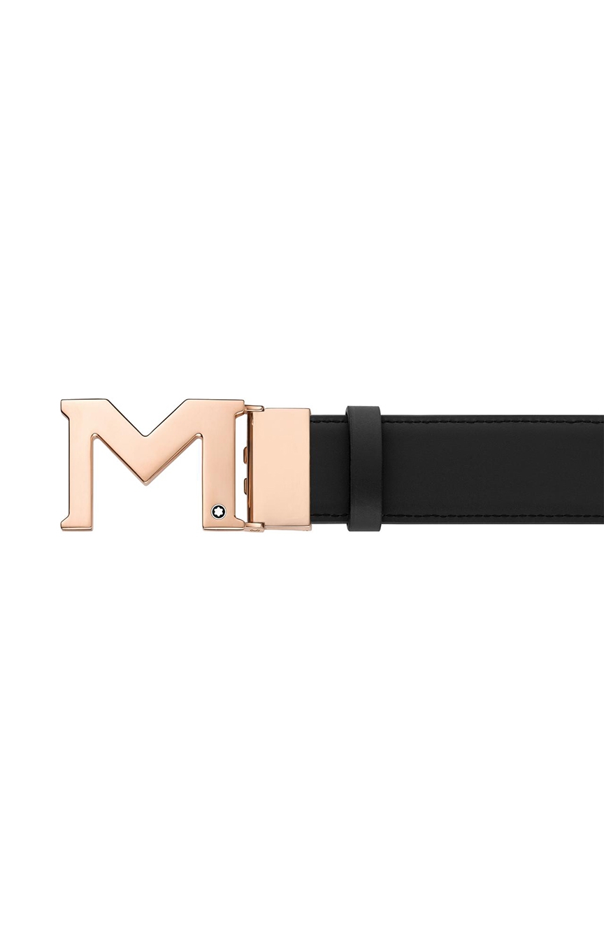 Montblanc M Buckle Rose Gold-Coated Belt | RivoliShop.com