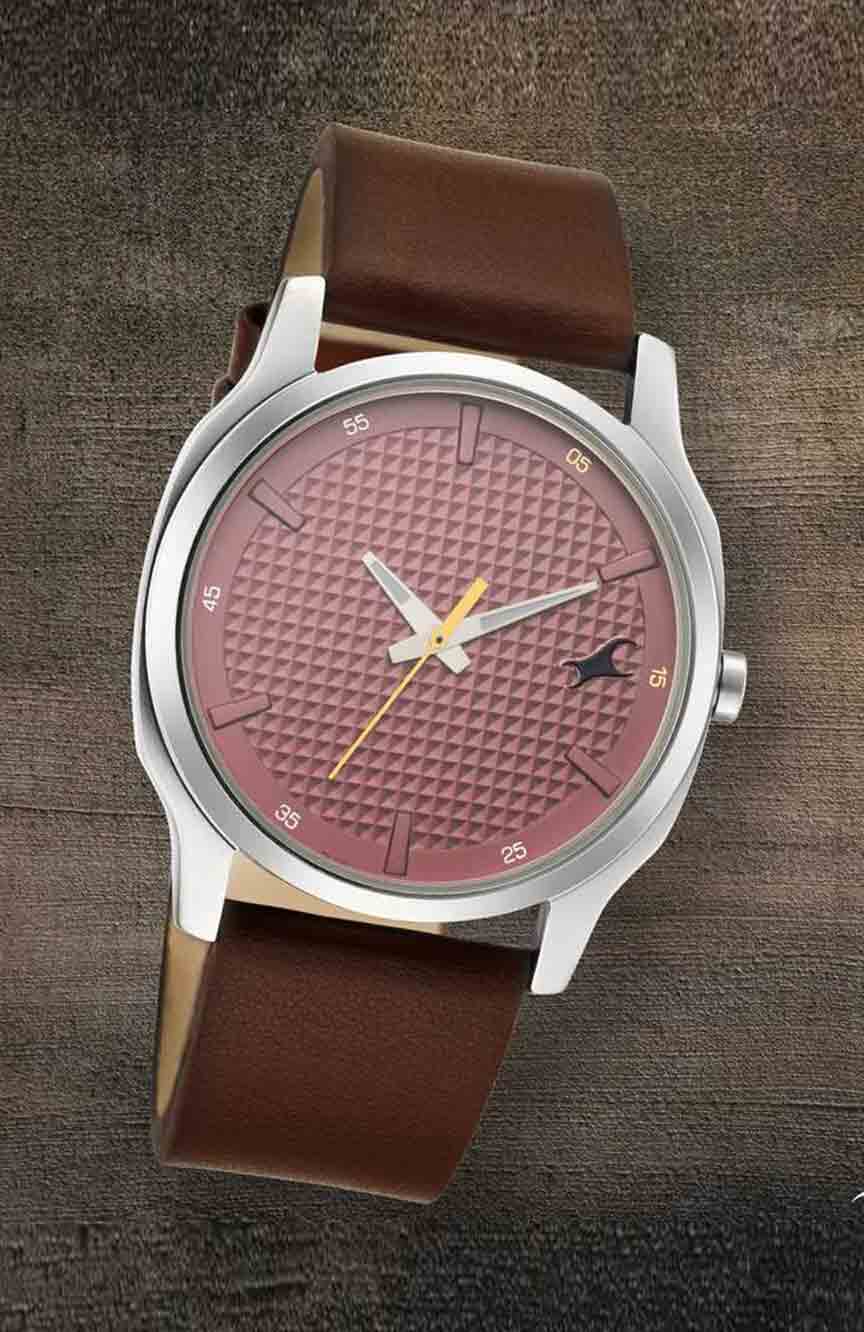 Titan Fastrack Stunners Quartz Analog Red Dial Leather Strap Watch for ...