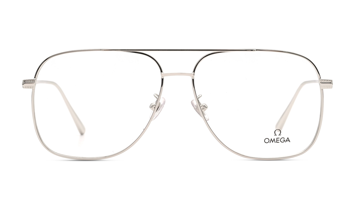 OMEGA Men Square Shiny Deep Gold Eyeglass | RivoliShop.com