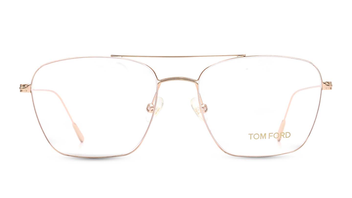 Tom Ford Men Square Shiny Rose Gold Eyeglass | RivoliShop.com