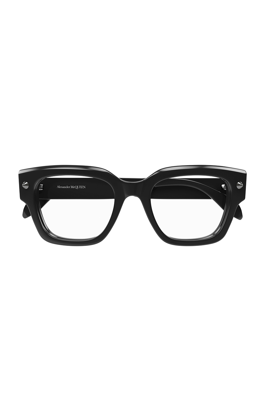 Alexander Mcqueen Men Rectangle Black Optical Frame | RivoliShop.com