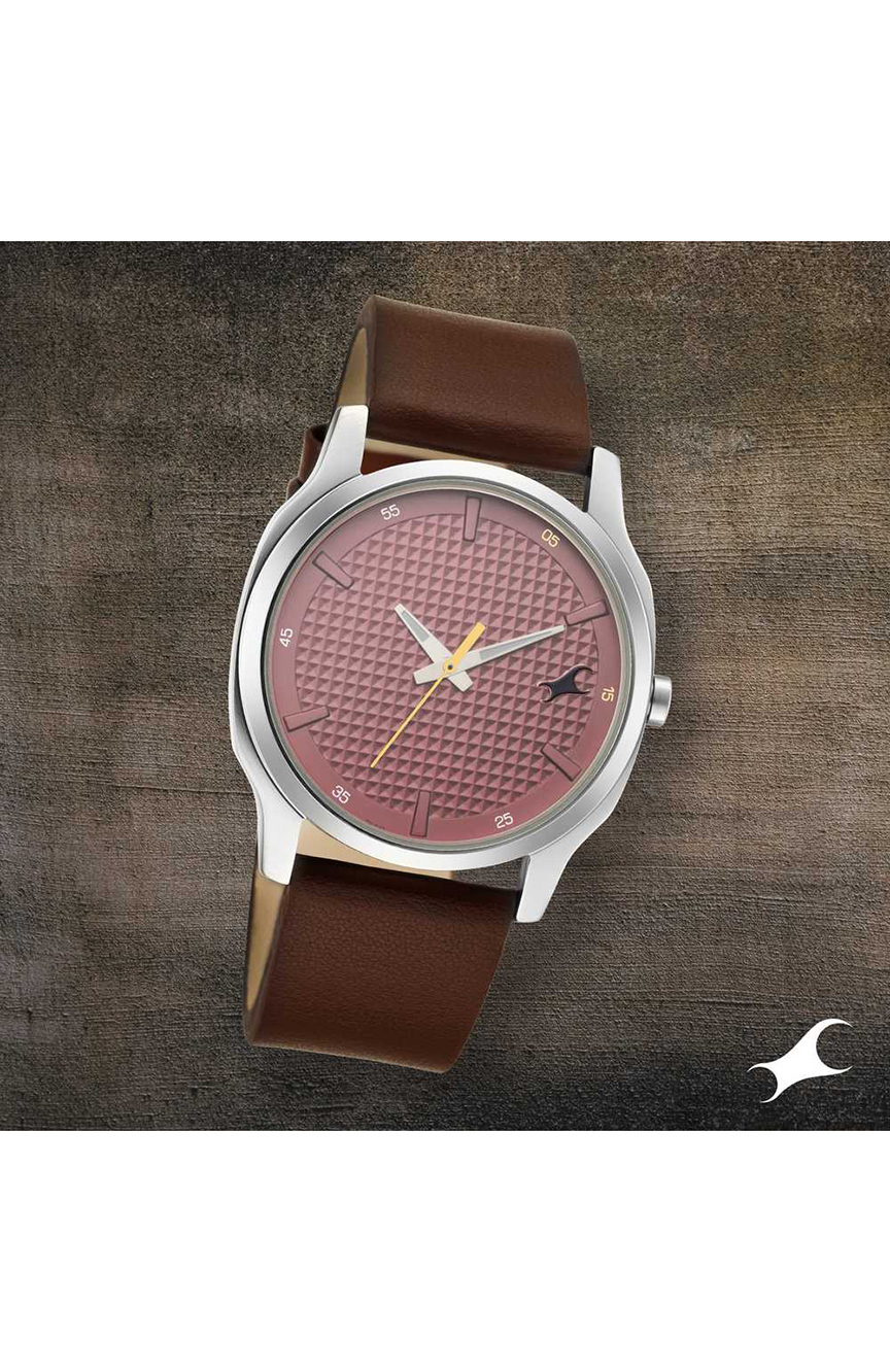 Titan Fastrack Stunners Quartz Analog Red Dial Leather Strap Watch for ...