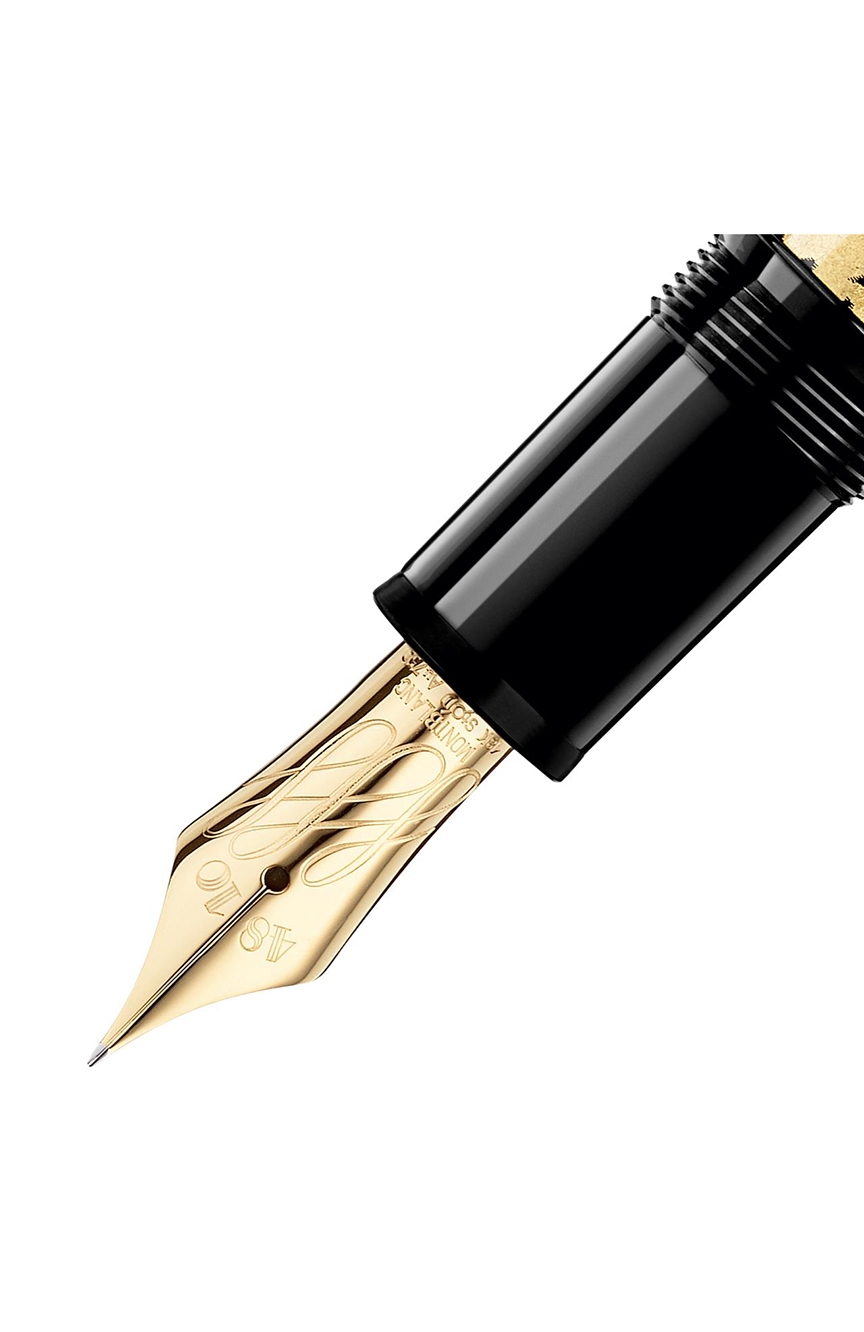 Montblanc Meisterstuck Solitaire Calligraphy Gold Leaf Flex Nib ...